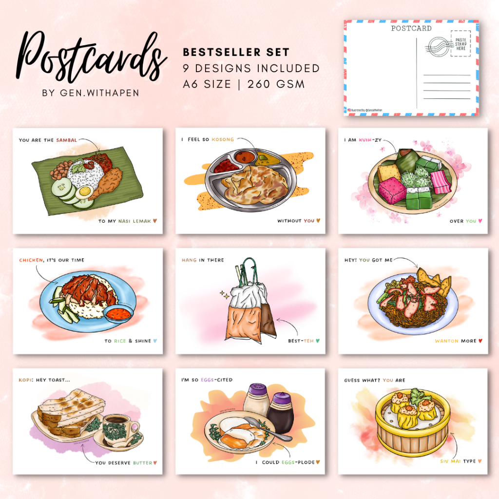 Postcard Set - Bestseller Set, Local Delights, Breakfast Set, Lunch Set ...