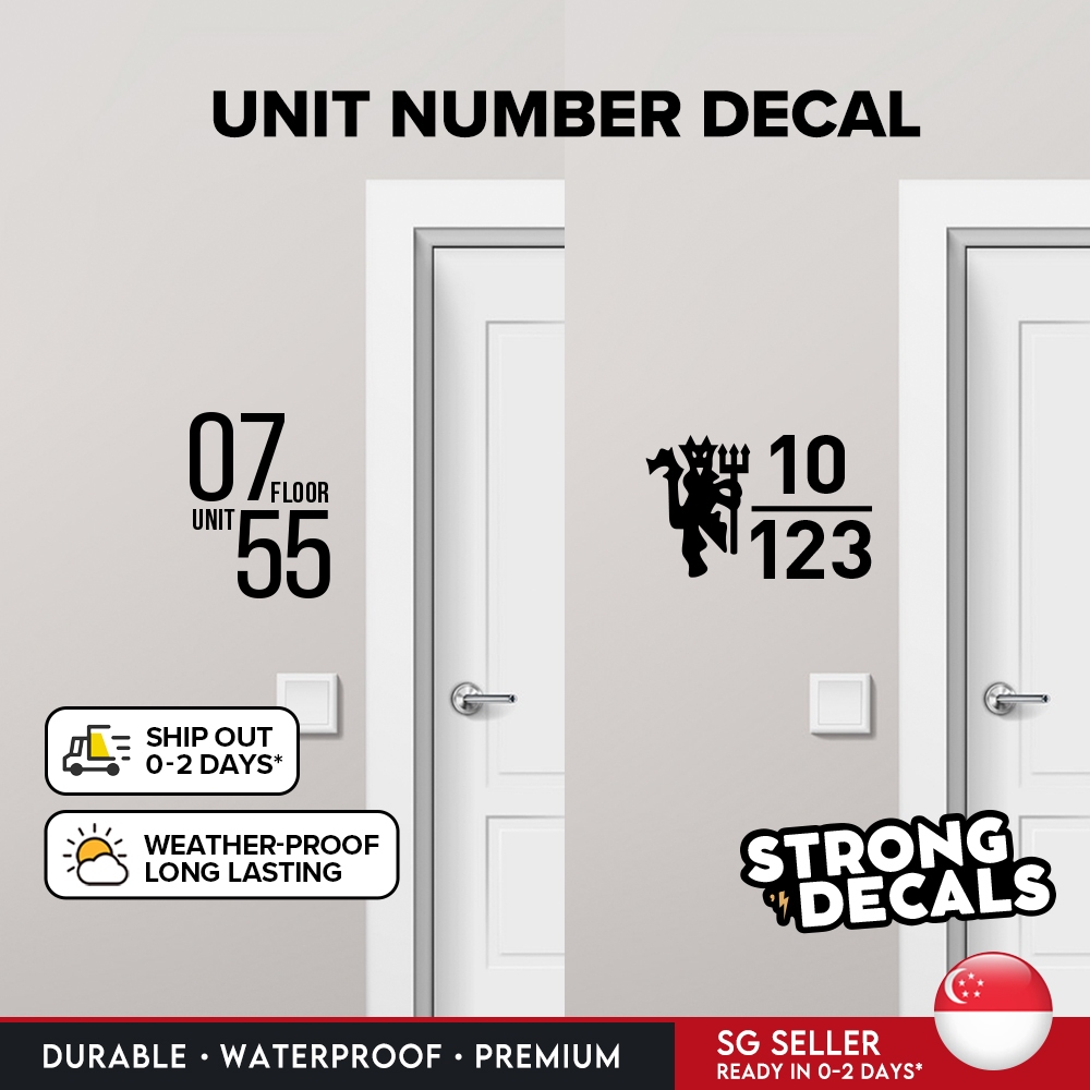 [SG Seller] Unit Number Decal Sticker Door Signage Custom | Shopee ...