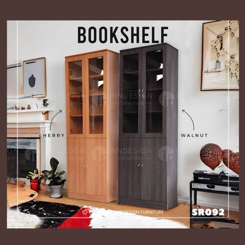 home furniture Bookshelf with 2 doors / Storage Compartment (Free ...