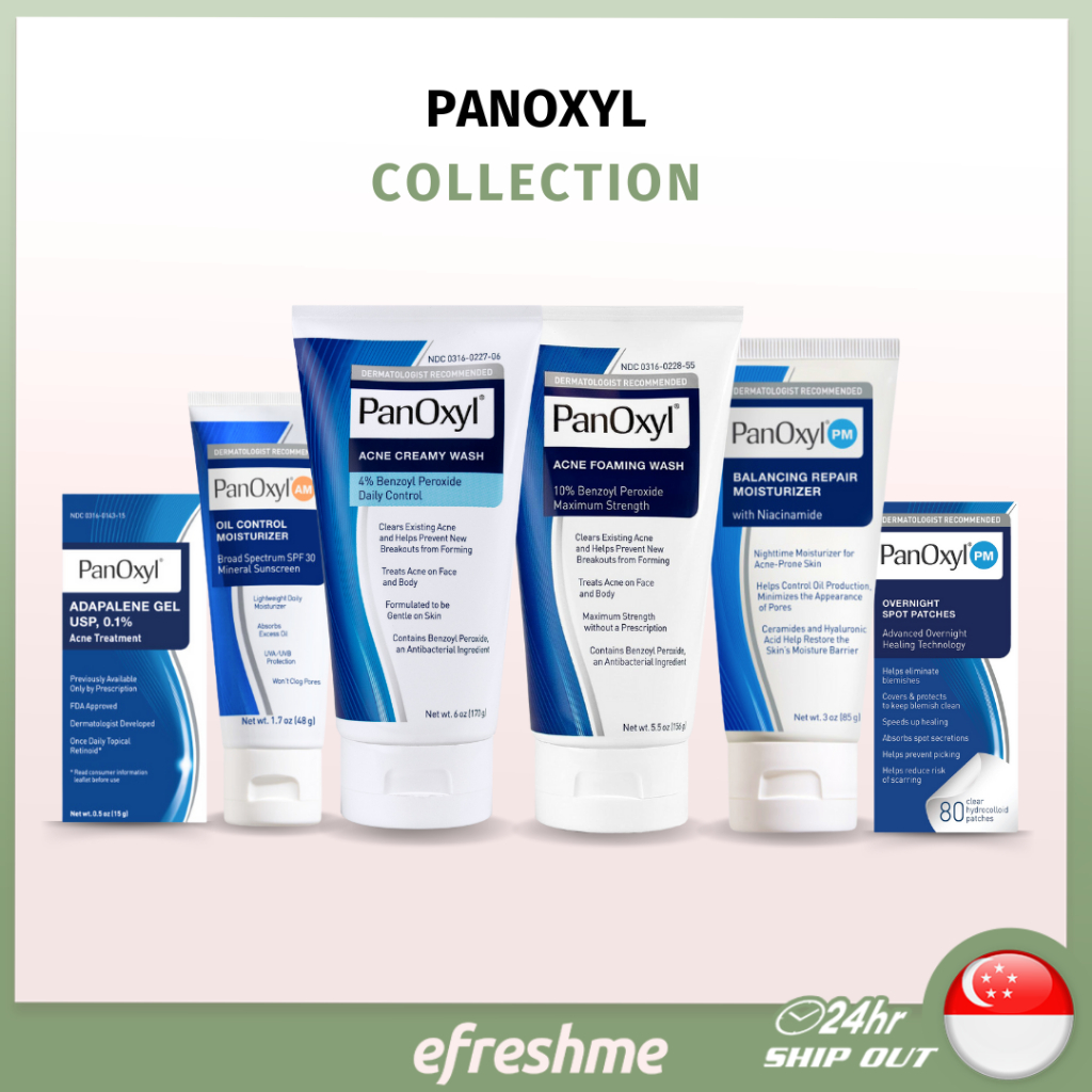 PANOXYL Foaming Creamy Wash, Repair Moisturizer Overnight Spot Patch ...