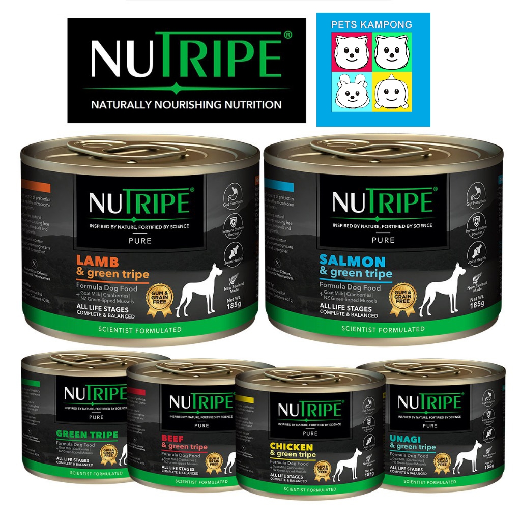NUTRIPE DOG PURE CANNED FOOD WITH GREEN TRIPE 185g | Shopee Singapore