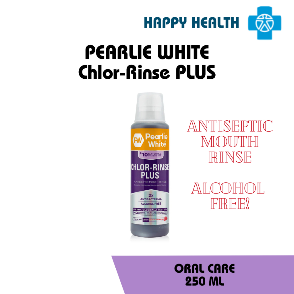 Pearlie White Chlor-Rinse Plus Antiseptic Mouth Rinse 250ml (Exp Oct ...
