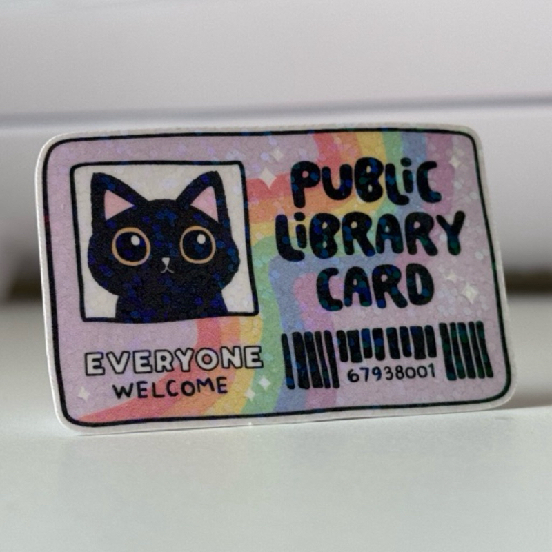 🇸🇬 Instock Stickers | Public Library Card | Glossy Holographic Water ...
