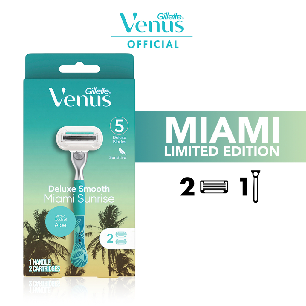Gillette Venus Miami Sunrise Deluxe Smooth Sensitive, 1 Premium razor ...