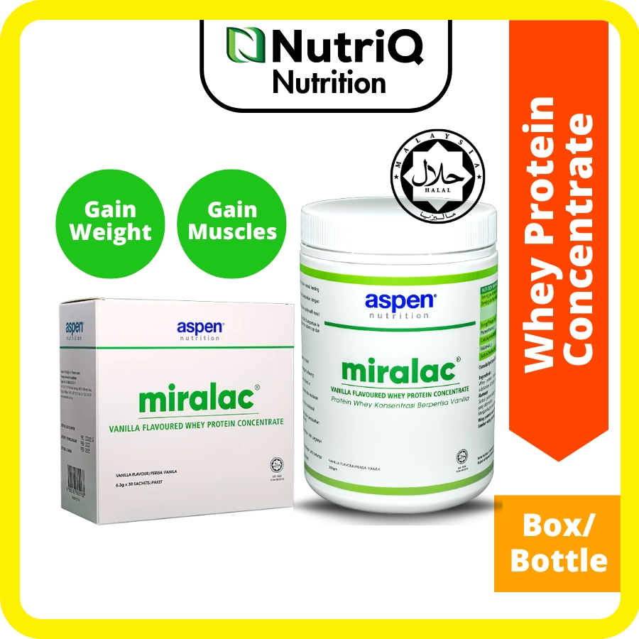 Aspen Nutrition Miralac Whey Protein Concentrate Powder 300g Vanilla ...