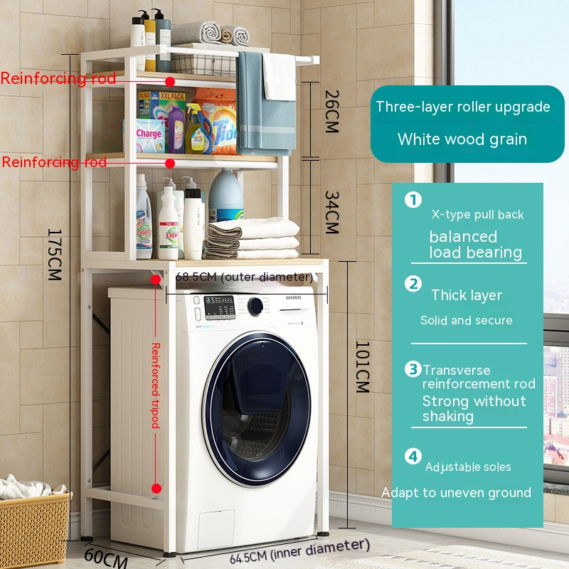 「Upgraded」Washing Machine Rack / Bathroom Shelves / Shelves / Living ...