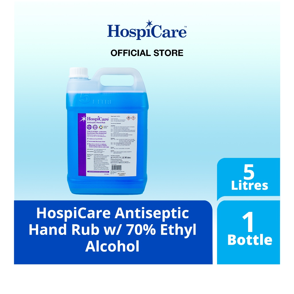 HospiCare Antiseptic Hand Rub w/ 70% Ethyl Alcohol & 0.5% Chlorhexidine ...