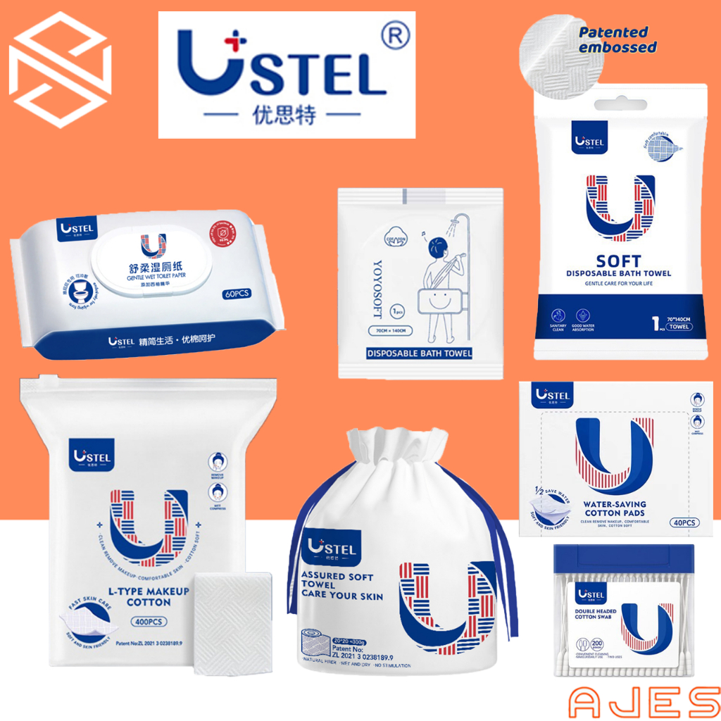[Bundle Deal] Ustel Product Line | Cotton Pad 400pc | Water Savings Cotton 40s | Disposable ...