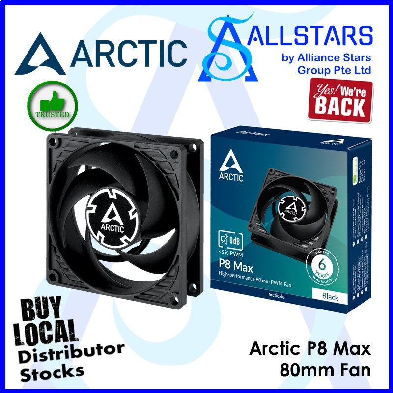 ARCTIC P8 Max High Performance 80mm PWM Fan (ACFAN00286A) (Warranty ...