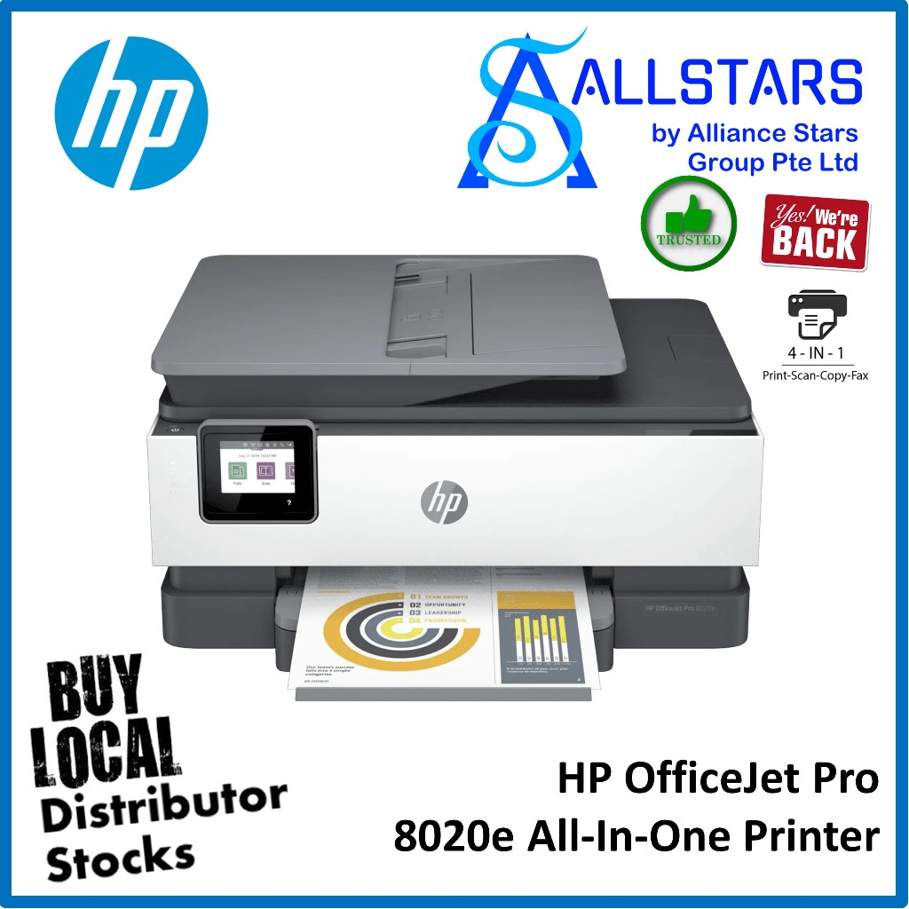 (ALLSTARS) HP OfficeJet Pro 8020e All-in-One Printer Print/Scan/Copy ...