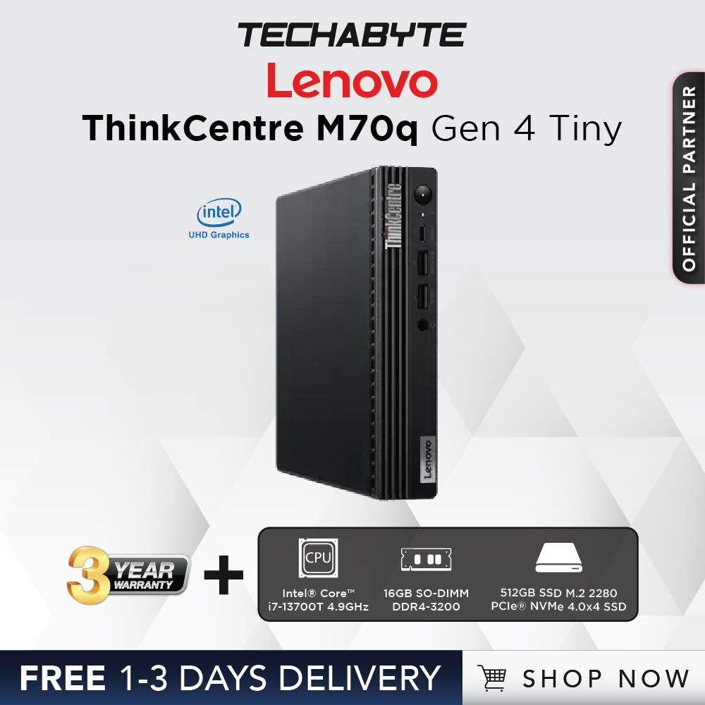 Lenovo ThinkCentre M70q Gen 4 Tiny | i7-13700T | 16GB DDR4 | 512GB SSD ...