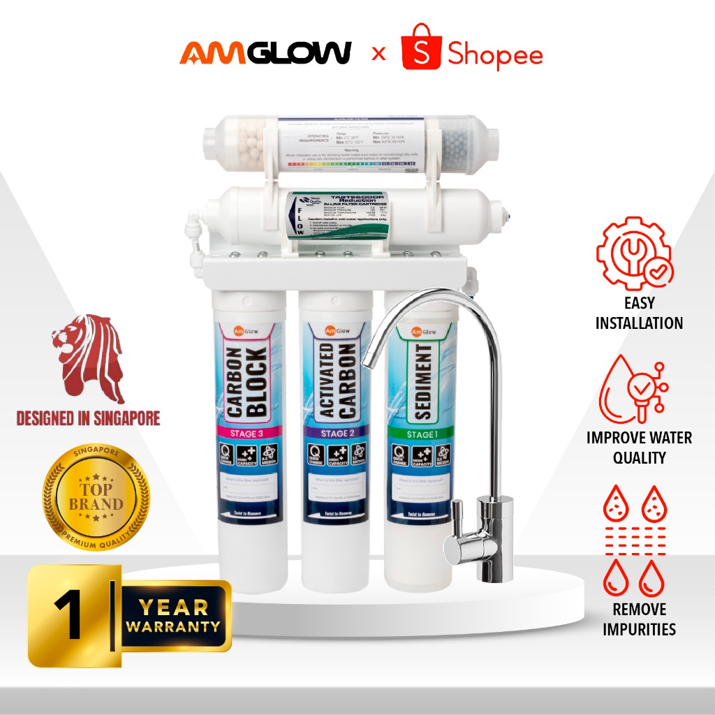 AmGlow 5 Series Water Filter System with Alkaline (FOC Installation and ...