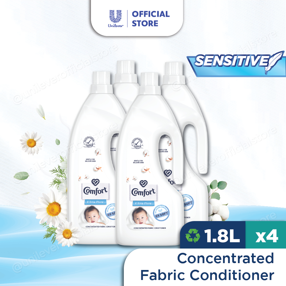[Bundle of 4] Comfort Concentrate Ultra Pure Fabric Softener 1.8L ...