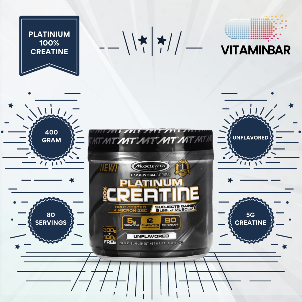 Muscletech Essential Series Platinium 100% Creatine Unflavored 400g ...