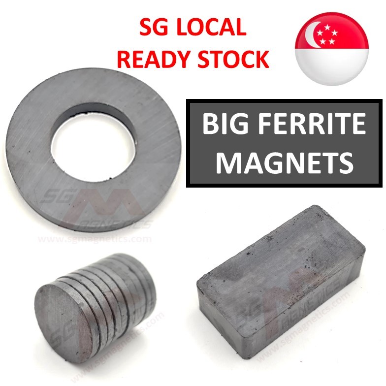 Large Ferrite Magnets - Big Ceramic - Grey Black Disc Circular Ring ...