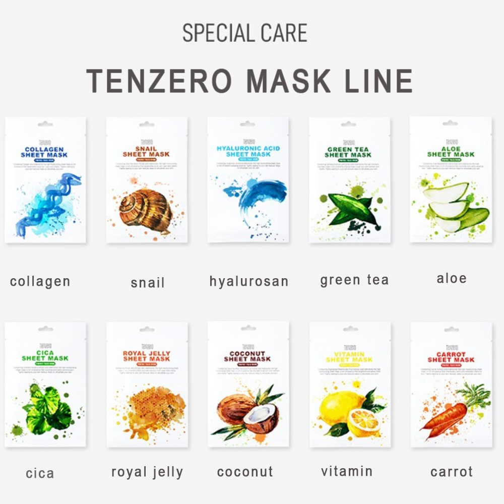 TENZERO 10 Sheets Mask Elasticity-enhanced nourishment, hydrated tone ...