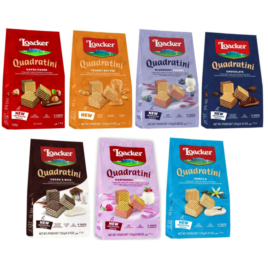 【Ready Stocks】Loacker Wafer Quadratini (Napolitaner/Peanut Butter ...