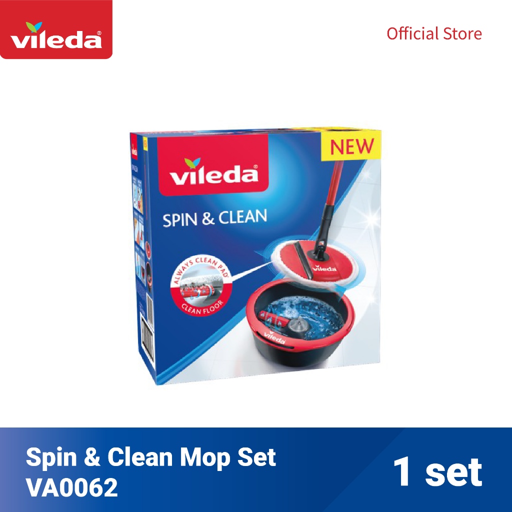 Vileda Spin & Clean Mop Set VA0062 / Spinnable Mop / Cleaning ...