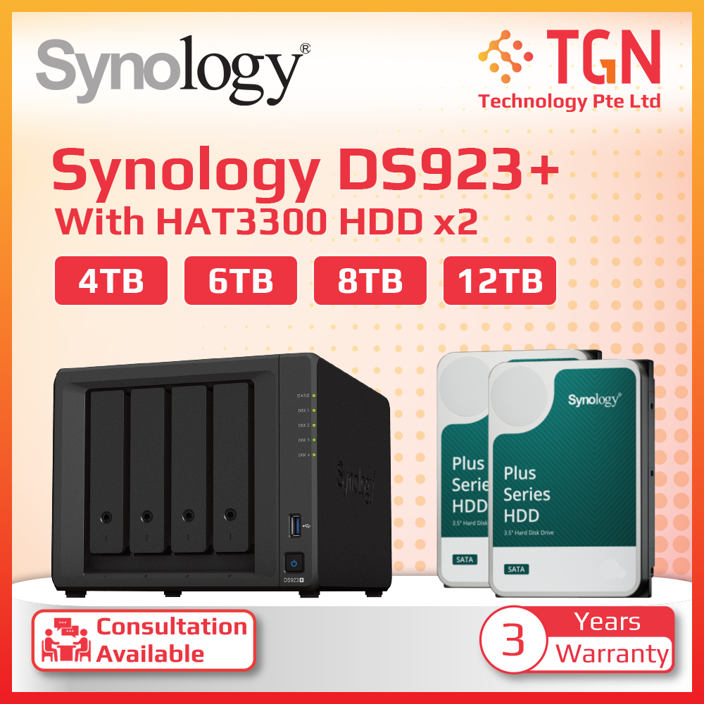 Synology DS923+ with 2 x HAT3300 HHD Bundle | Shopee Singapore