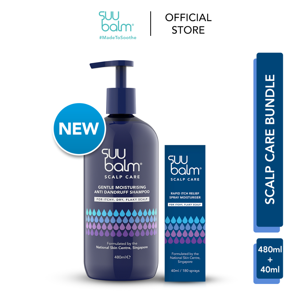 (BUNDLE) Suu Balm Scalp Care Bundle Set (Anti-Dandruff Shampoo 480ml ...