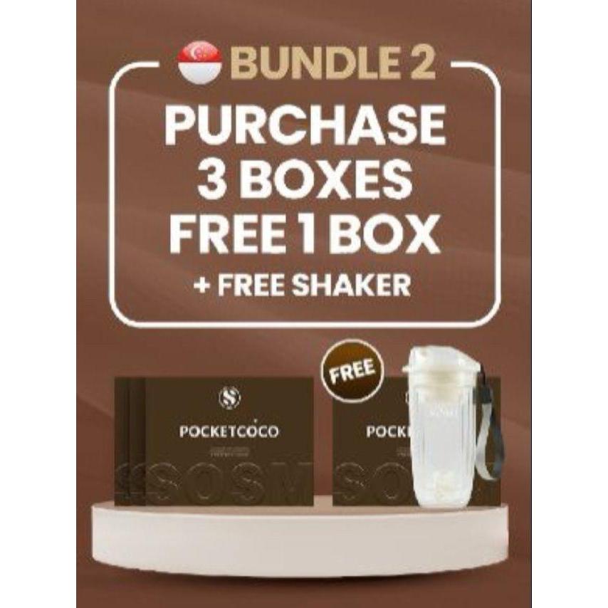 POCKET COCO 配套 2 （42 天量）买 3 送 1 再送 1 Shaker | Shopee Singapore