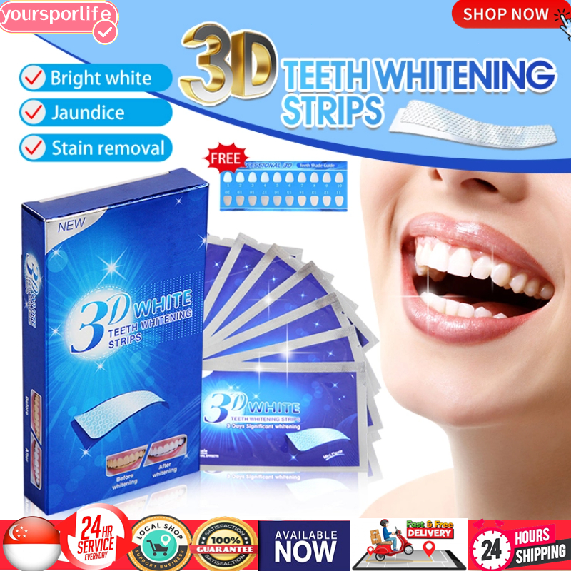 SG Stock |3D Gel Teeth Whitening Strips White Tooth Dental kit Oral ...