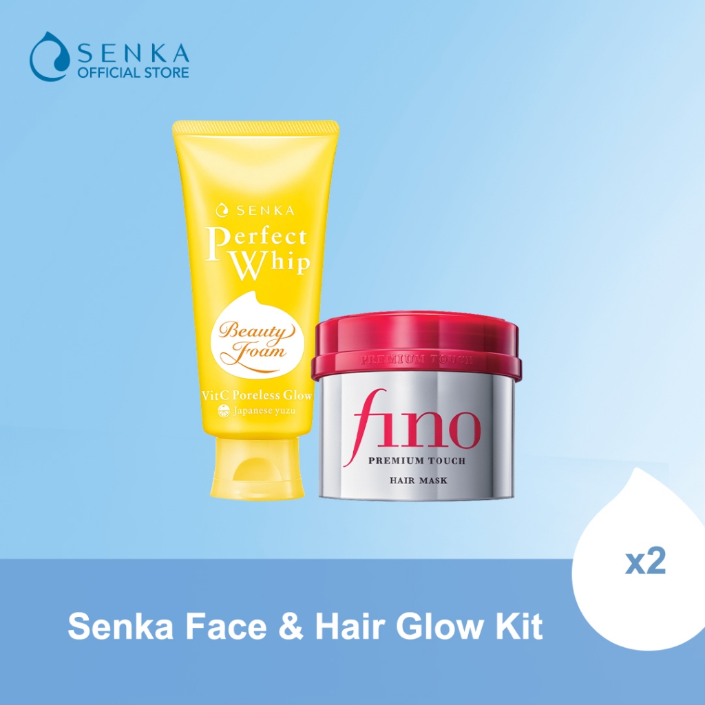 Senka Face & Hair Glow Kit [Senka Perfect Whip Vit C + Fino Hair Mask 230G] | Shopee Singapore