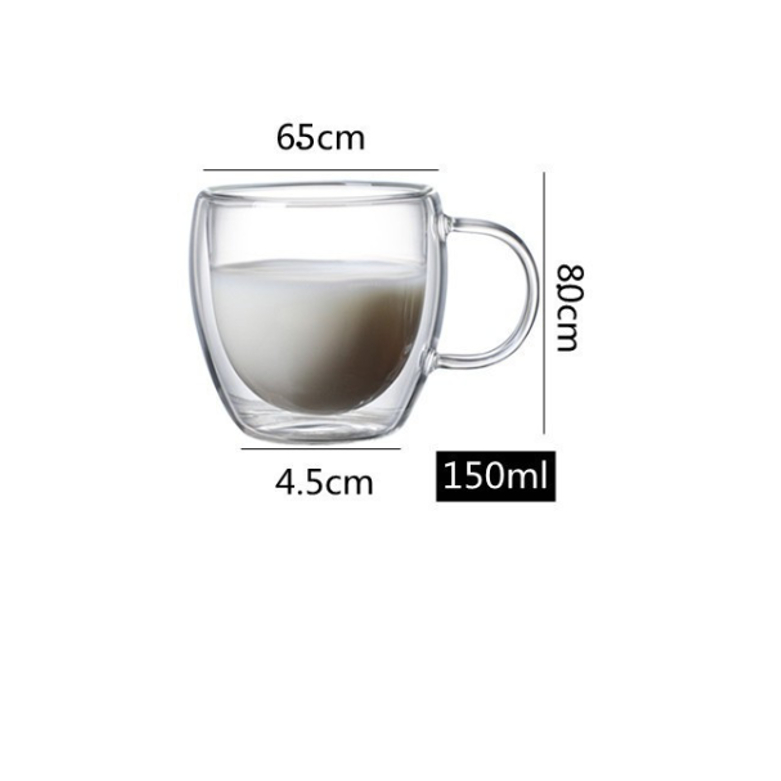 [SG Stock] Double Walled Cup 双层玻璃杯 Insulated Drinking Glass Cup Coffee Tea 80ML/150ML/250ML ...