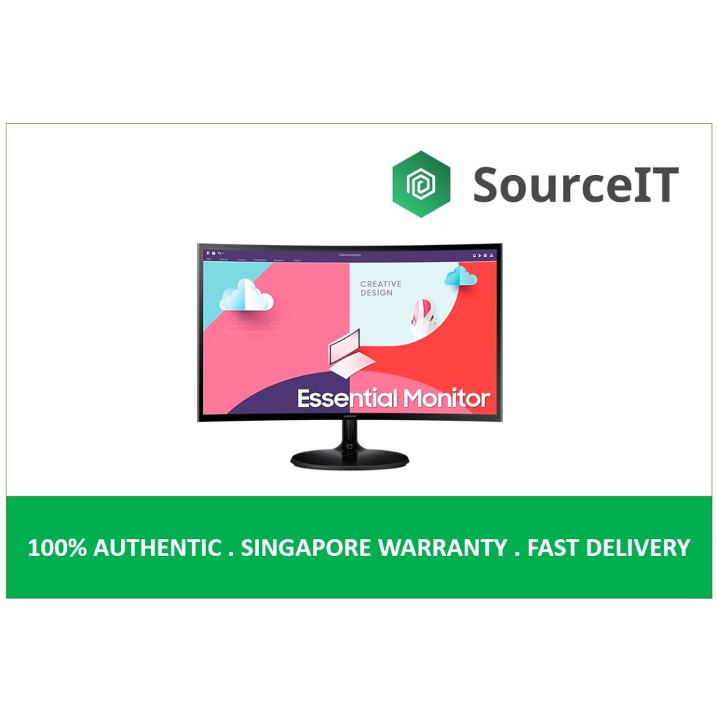 Samsung 27" Essential Curved Monitor S3 S36C P/N: LS27C360EAEXXS - 3 ...