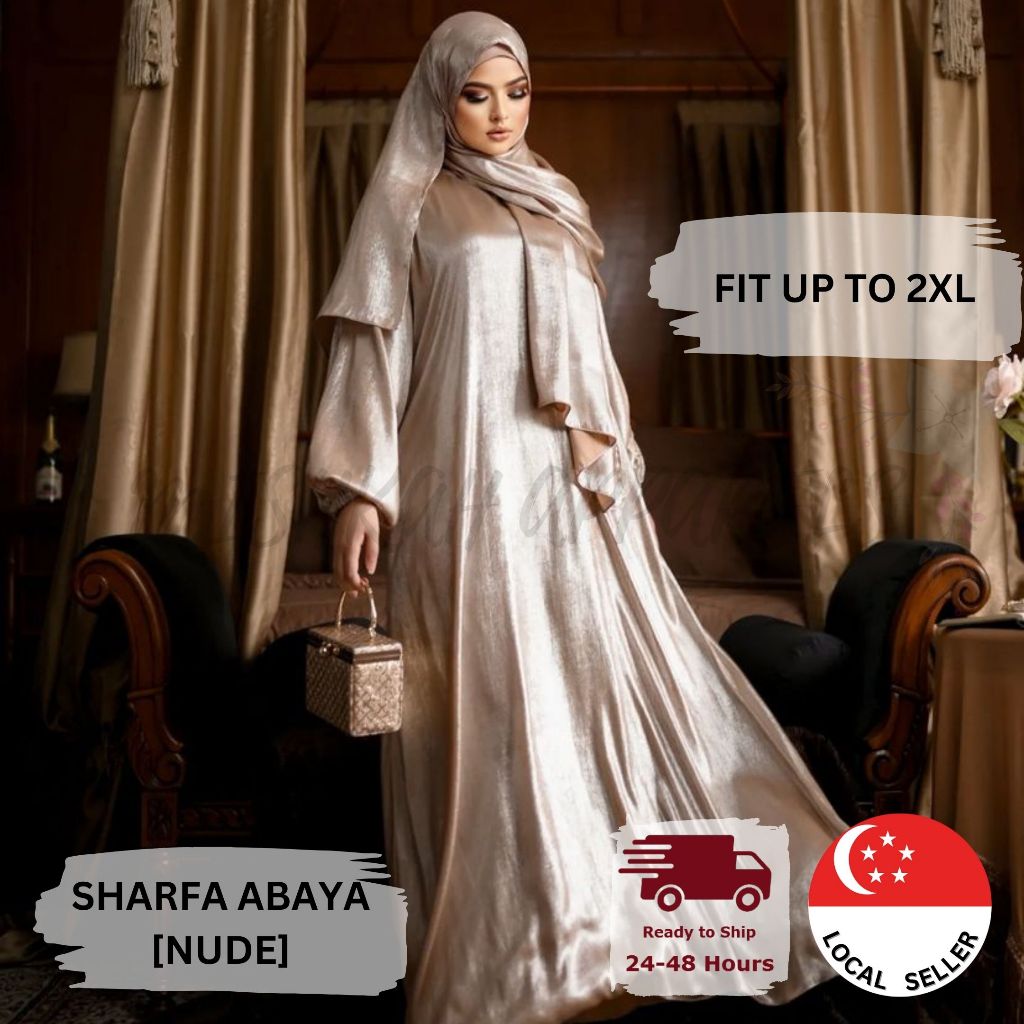 ★Mishkah Apparels★ ELVAYA Abaya Zarra Silk, SHARFA Abaya Silk Glowing ...