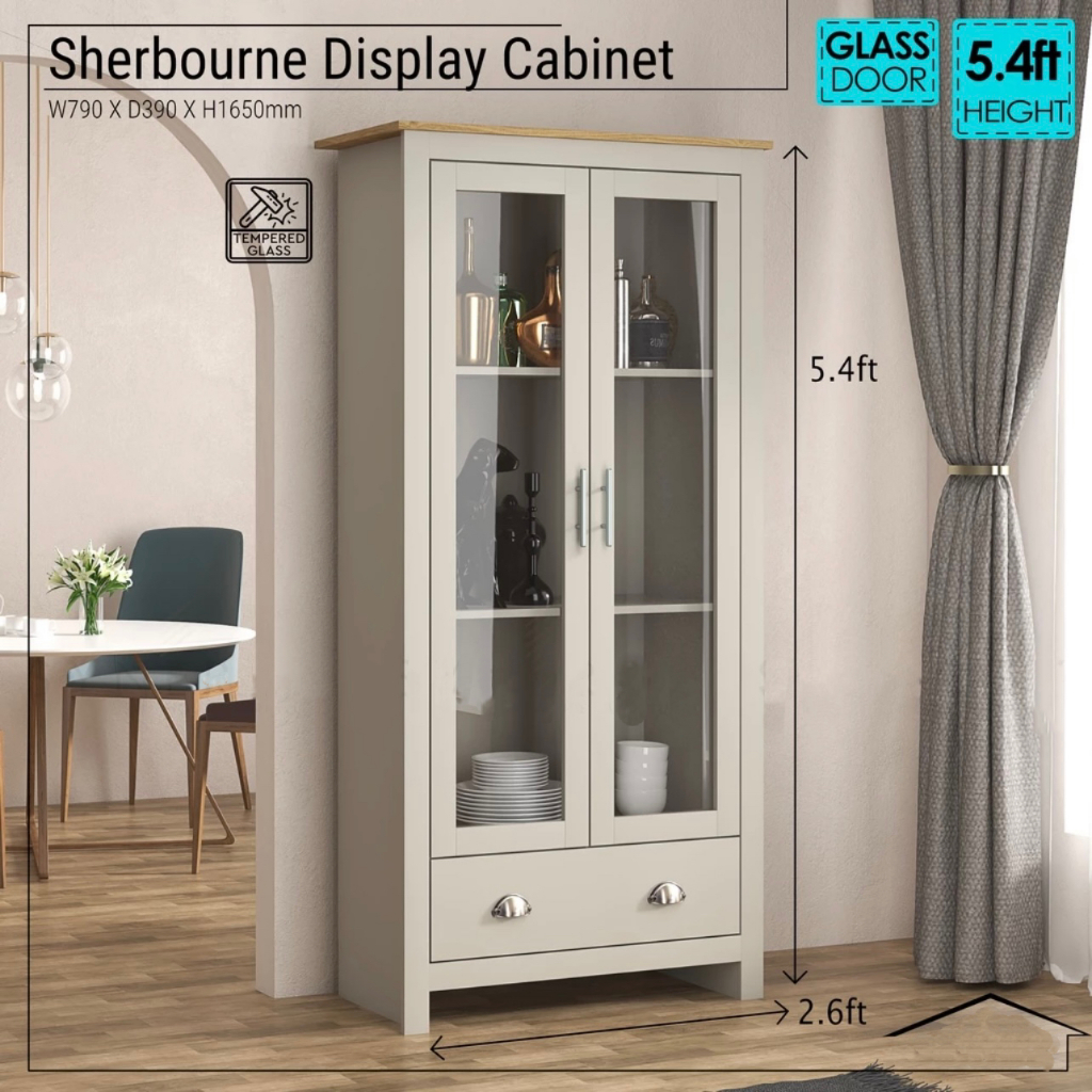 Luxe: Sherbourne Display Cabinet | Glass Display Shelf | Drawers ...