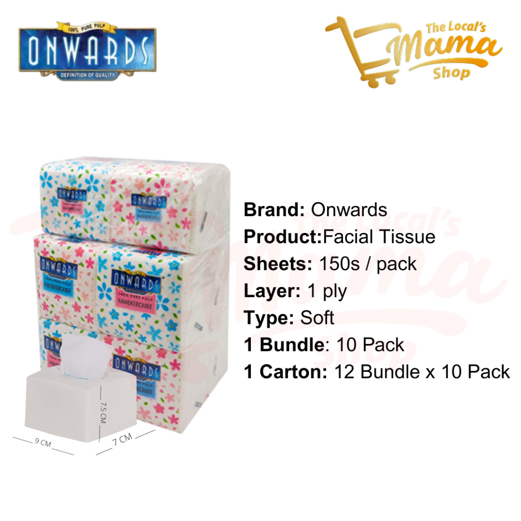 150 sheets x 10 Pack | Onwards Minipack Top Up Facial Tissue Refill ...