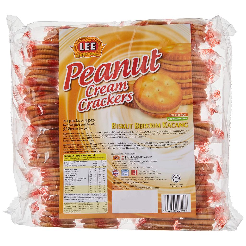 Lee Peanut Cream Crackers 20 packs 550g | Shopee Singapore
