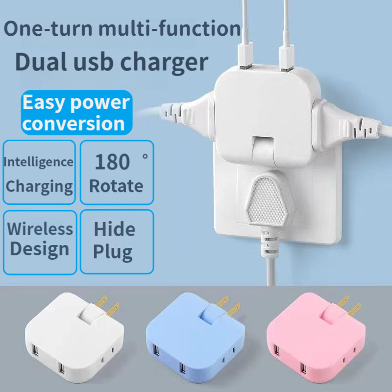180°rotating USB socket, one to three converter, side plug, multi ...