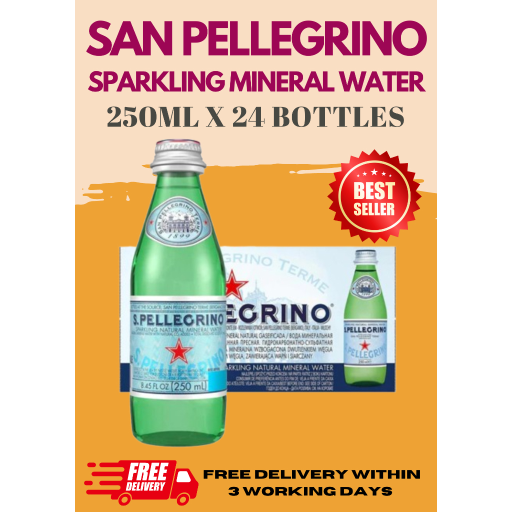 San Pellegrino Sparkling Mineral Water 250ml x 24 bottles (Glass) | Shopee Singapore