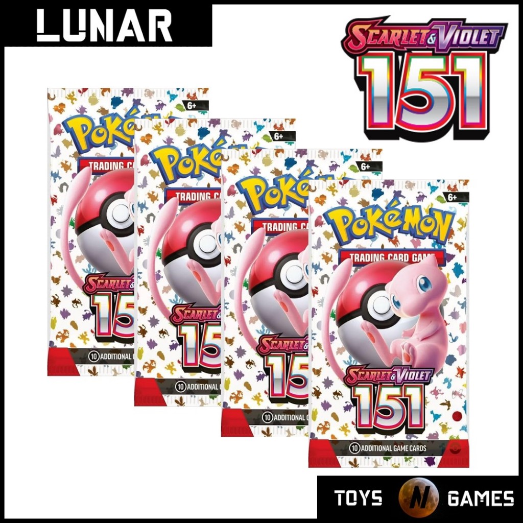Pokemon TCG: SV3.5 Pokemon 151 Booster Pack - Bundle of 4 Random Packs ...