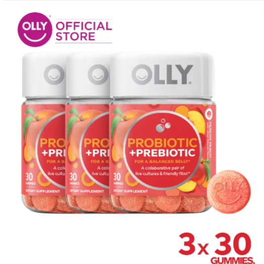 [Bundle of 3] OLLY Probiotic + Prebiotic Gummy Supplements 30 Day ...