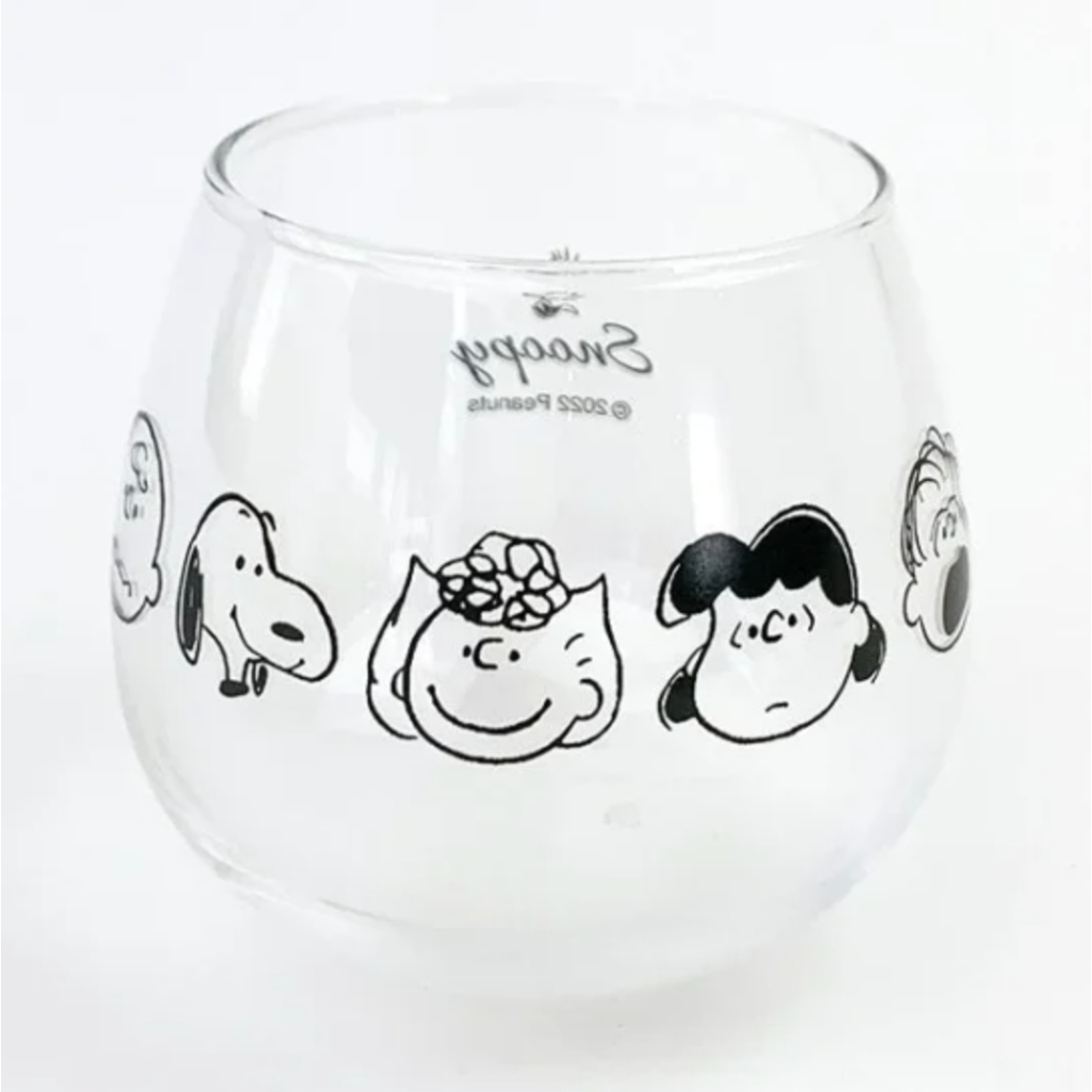 PEANUTS SNOOPY CHARACTERS YURA YURA CLEAR GLASS CUP (MADE IN JAPAN ...