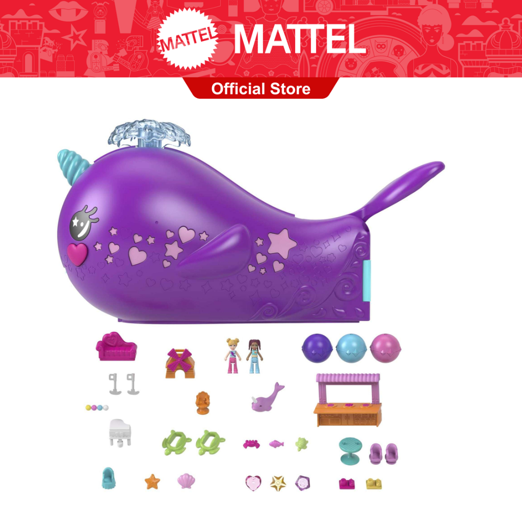 Polly Pocket Sparkle Cove Adventure Narwhal Adventurer Boat | Shopee ...