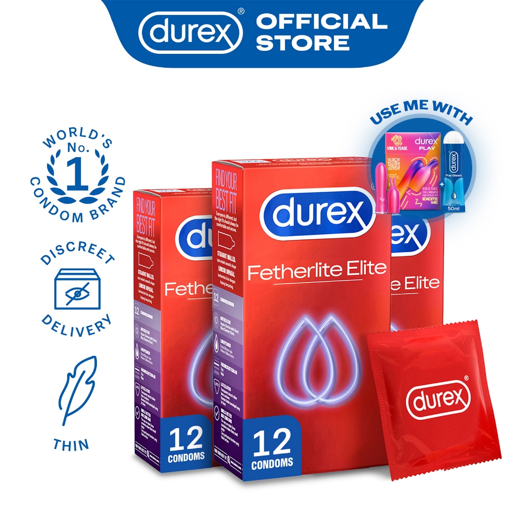 [Bundle of 3] Durex Fetherlite Elite Extra Lubricated Condoms | Pack of ...