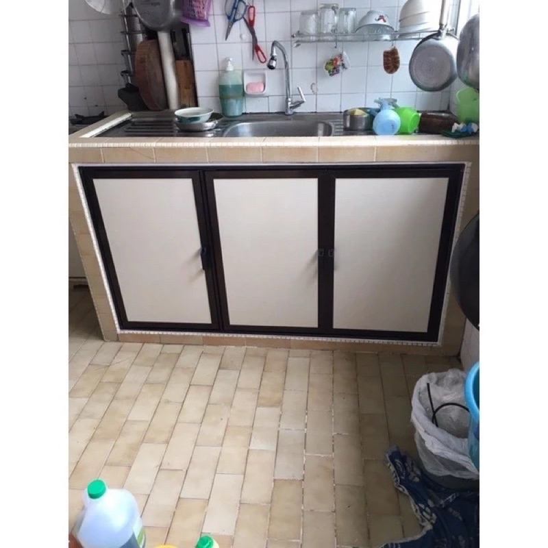 Hdb/Condo Water Basin swing Aluminum door(3 panel)4 color frame to ...