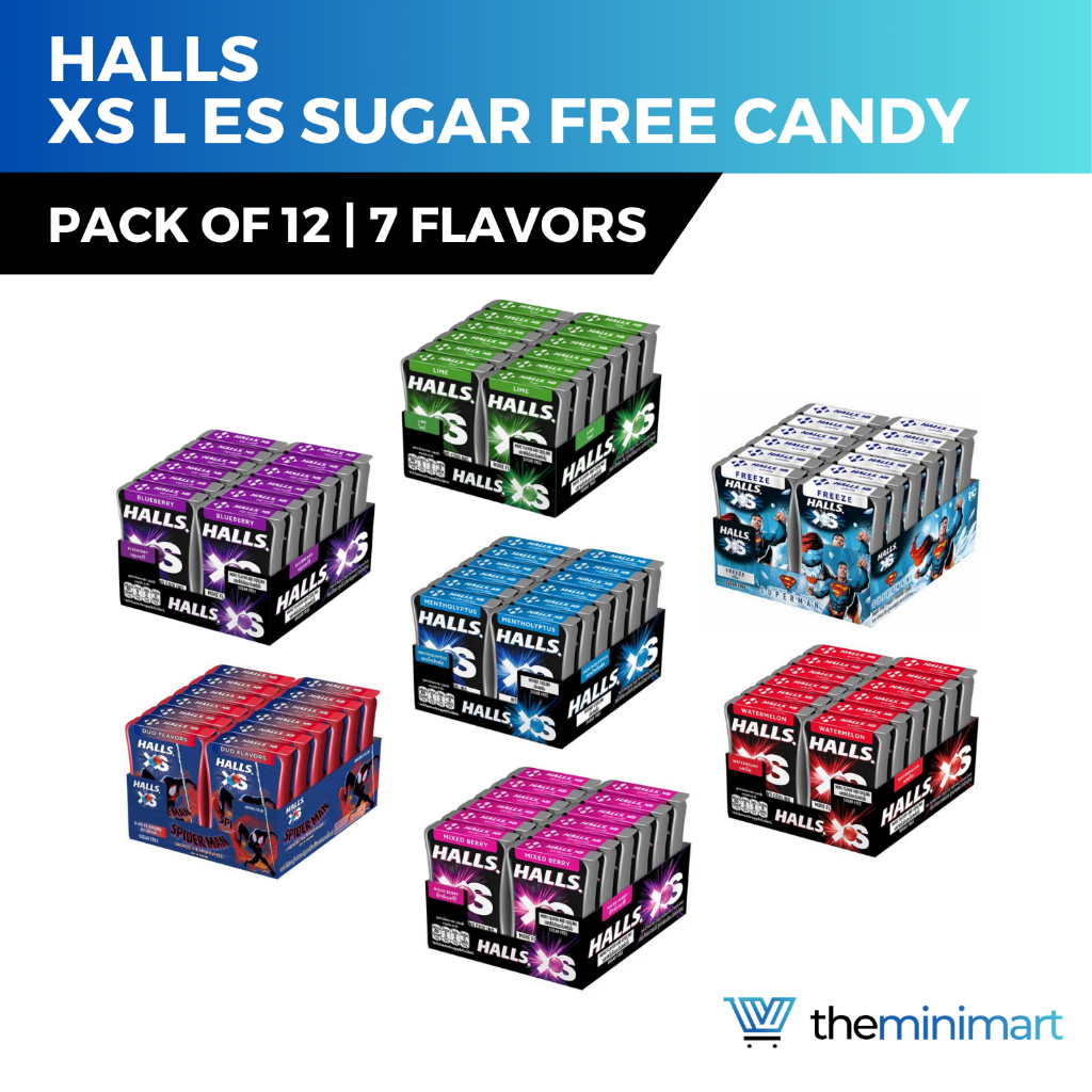 [Bundle of 12] Halls XS Sugar Free Candy 12.6g x12 - Spiderman Limited ...