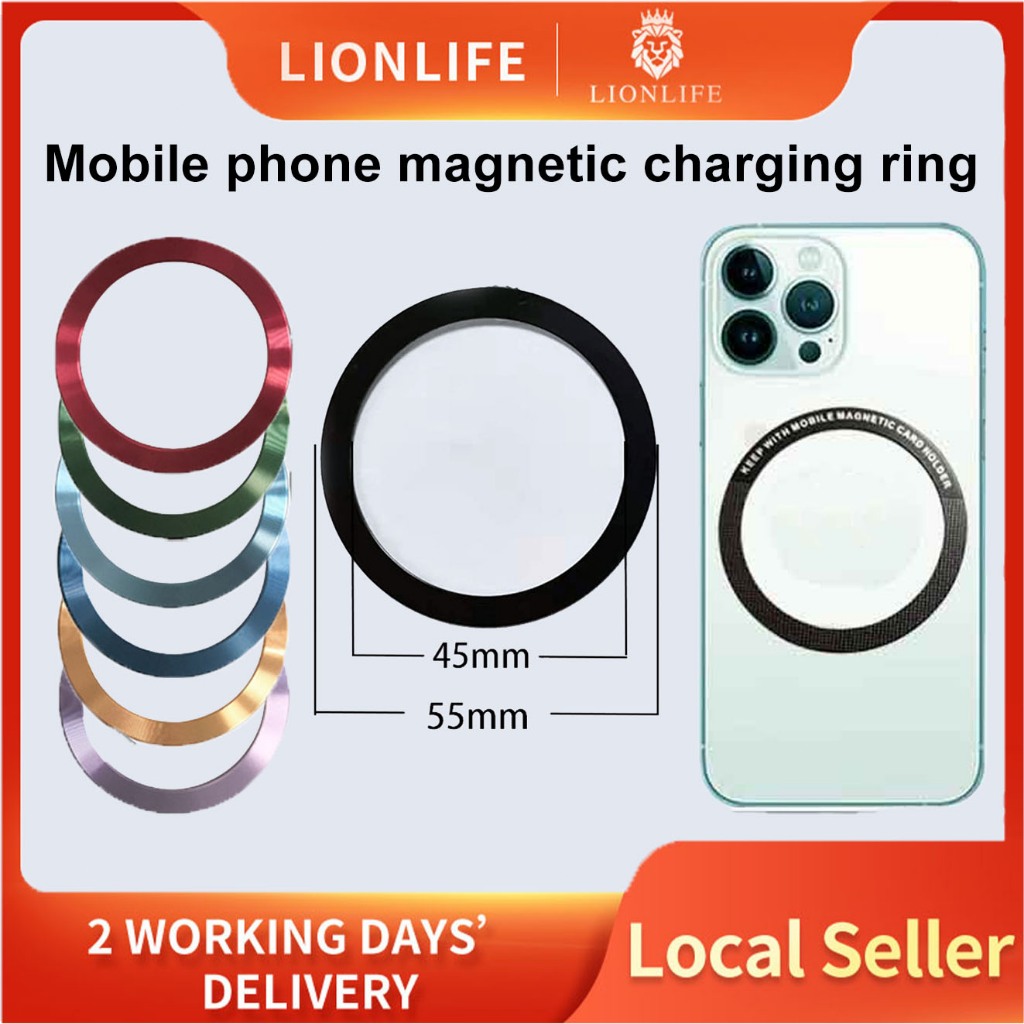 [SG] Magnetic Iron Ring Wireless Charging Magnetic Round Ring Circular ...