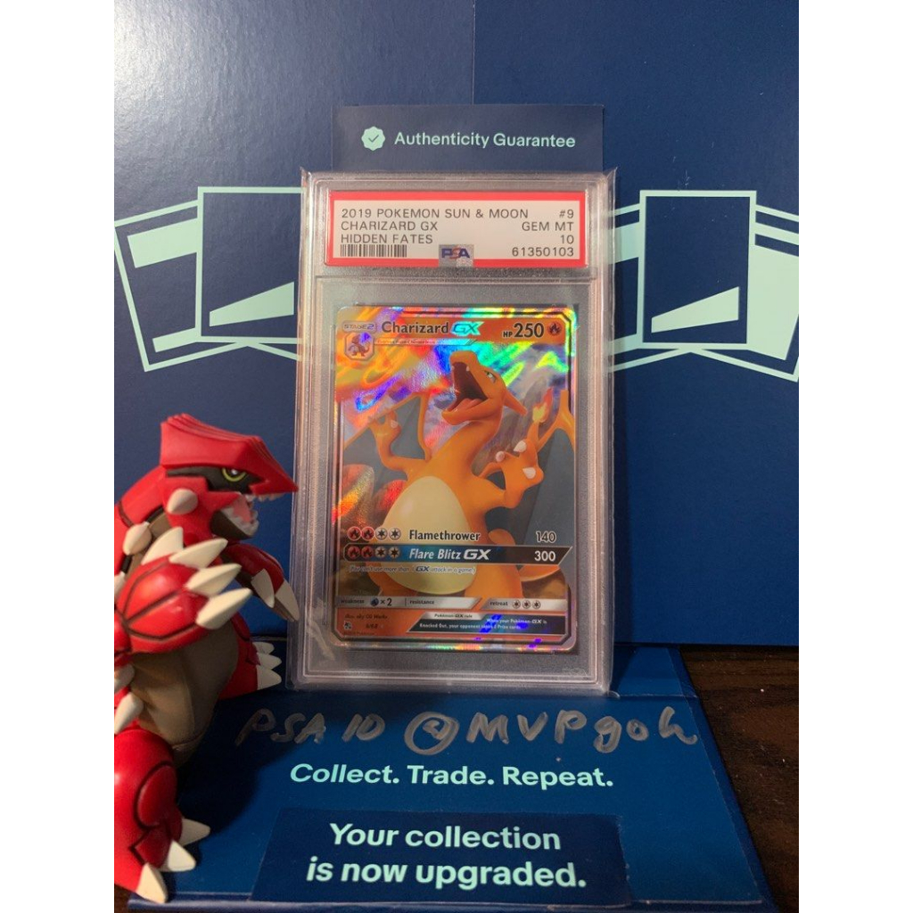 [PSA 10] POKEMON Card TCG Slab - SUN & MOON HIDDEN FATES #9 CHARIZARD ...
