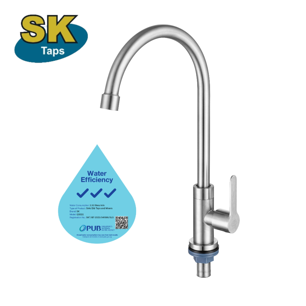 SK Taps Stainless Steel Sink Tap Cold PUB Approved | Shopee Singapore