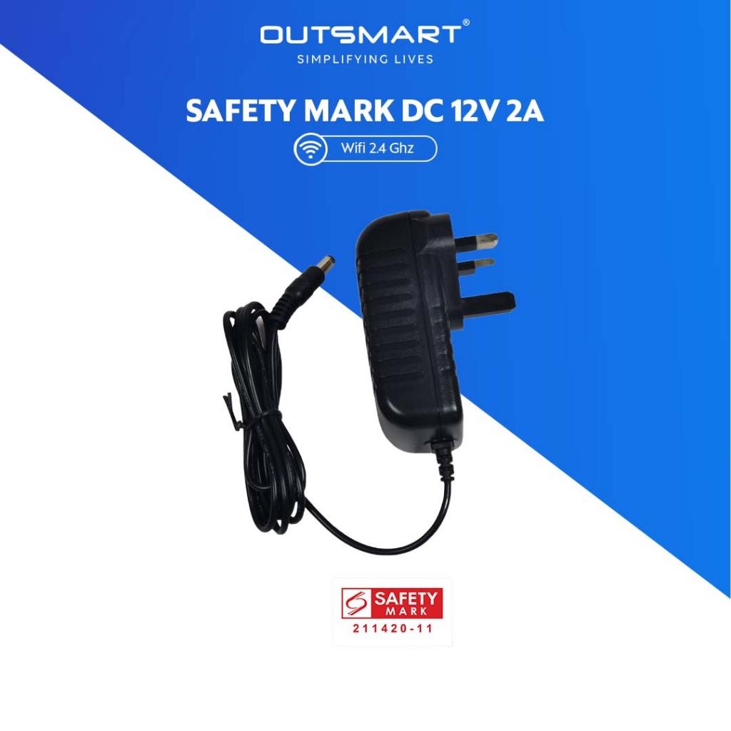 Outsmart Safety Mark DC 12V 2A Singapore Approved Plug | Shopee Singapore