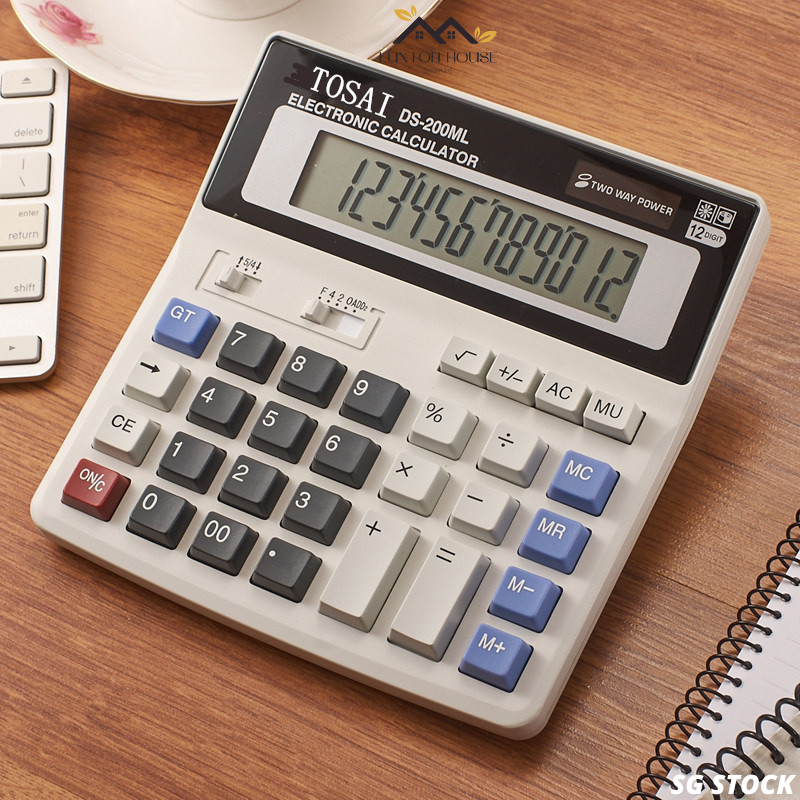 {SG} Calculators Desktop Desk Calculator Two Way Power Battery and ...