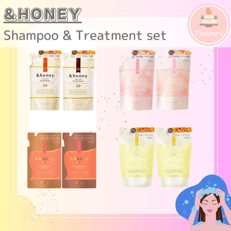 & honey Shampoo 350ml Treatment 350g Refill (Deep Moist/Melty/Silky/Creamy) 【Direct from Japan ...