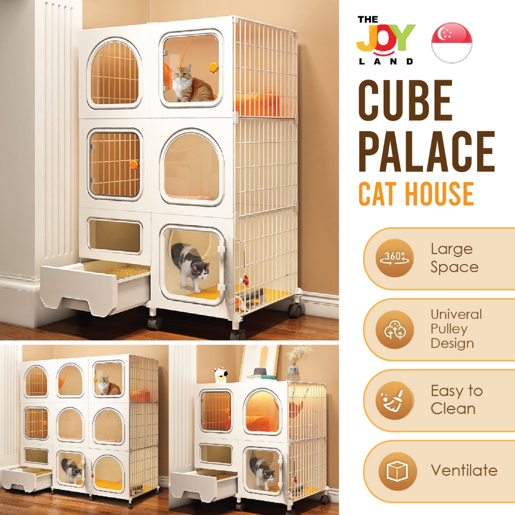 [SG SELLER]Cat apartment/Multifunctional large space cat cage pet cage ...