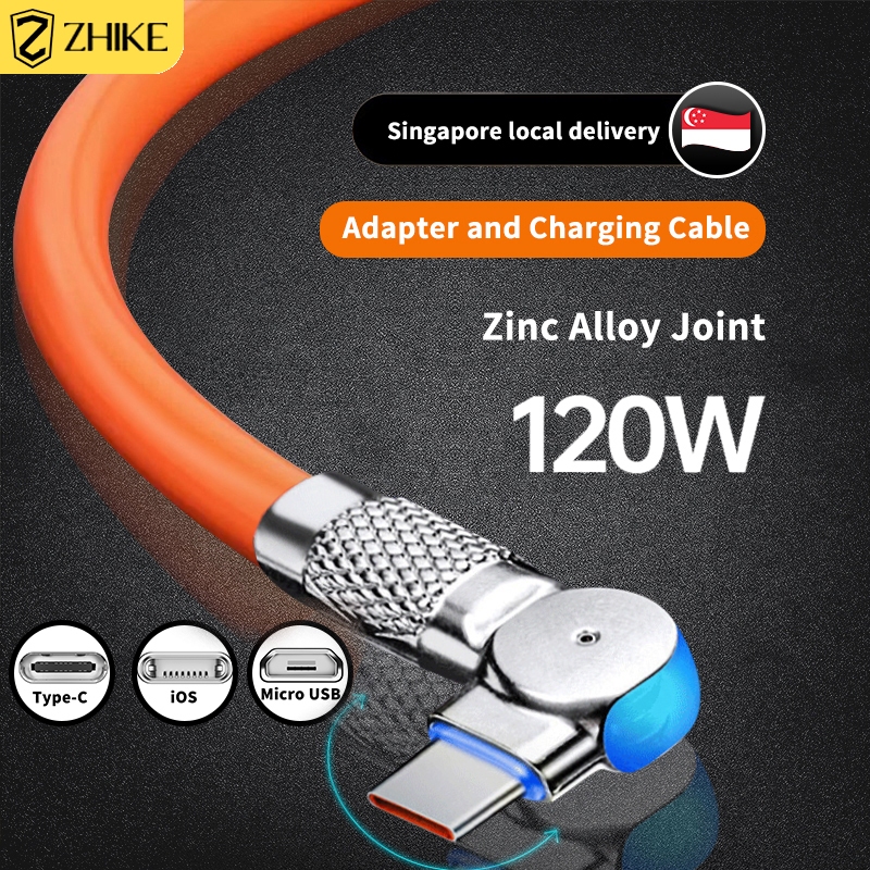 ZHIKE Fast Charger Data Cable 快充数据线 Type-C Micro USB Supports 120W 240W ...